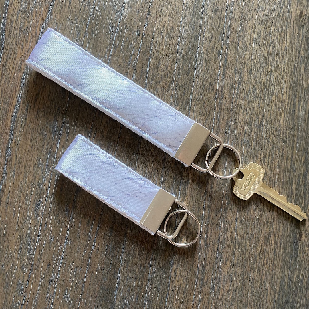Silver Marble Keychain Wristlet, Marble Key Fob, Key Chain Wristlet ...