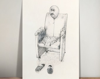 Funny Ink Drawing - Etsy