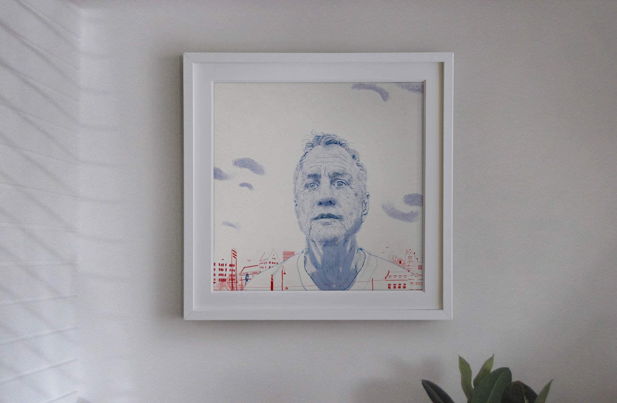 Johan Cruyff - Illustration - Wall Art - Art Print - Portrait - Home ...