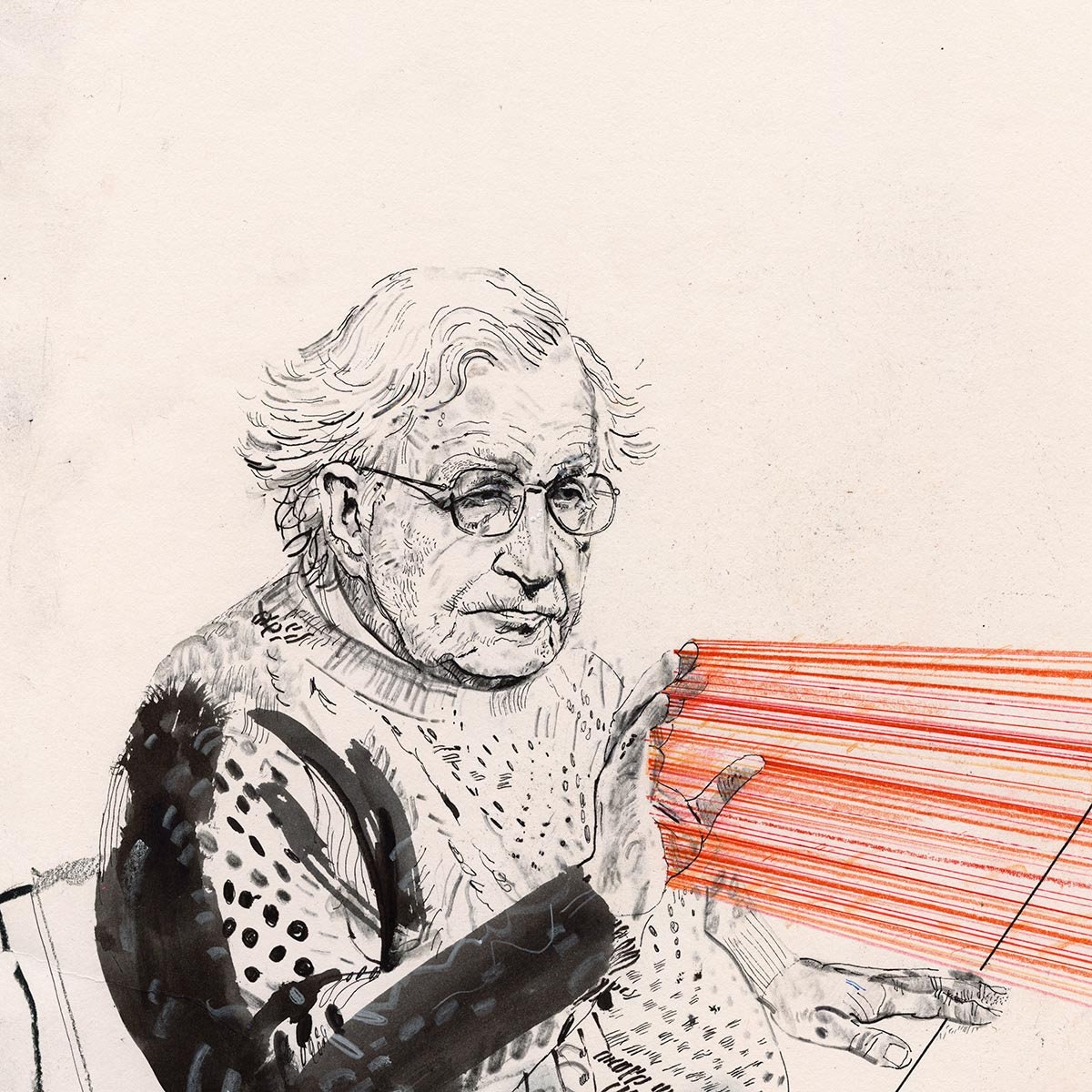 Noam Chomsky - Illustration - Wall Art - Art Print - Portrait - Home ...