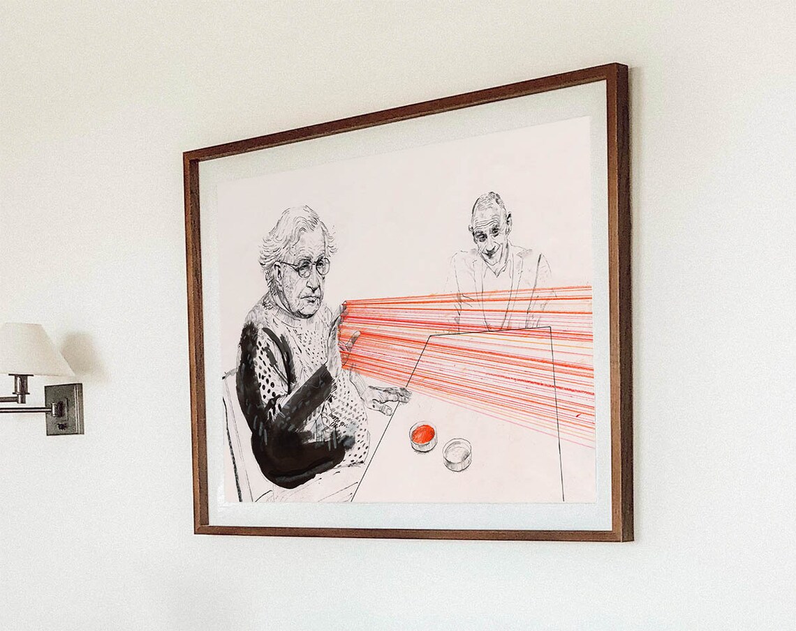 Noam Chomsky illustration wall art art print portrait | Etsy