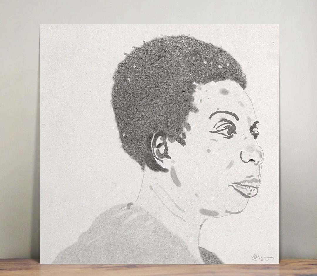 Nina Simone - Line Art - Icon - Art Print - Portrait - Home Decor ...