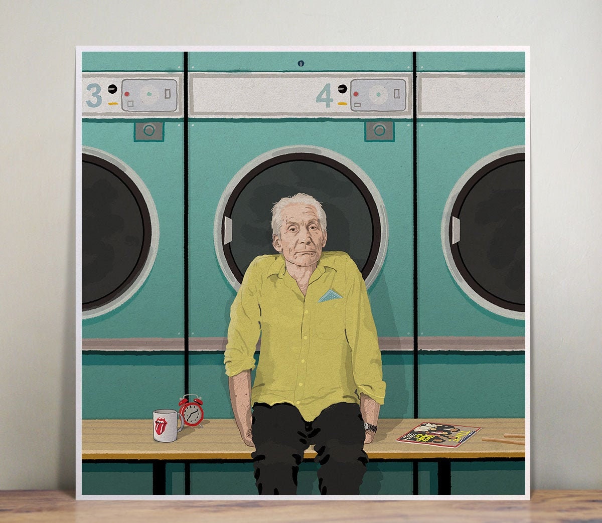 Charlie Watts Illustration Wall Art Art Print Portrait Home Decor Rock ...