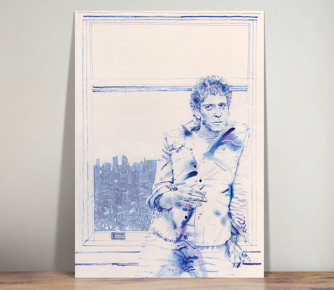 Lou Reed - Illustration - Wall Art - Art Print - Portrait - Home Decor ...
