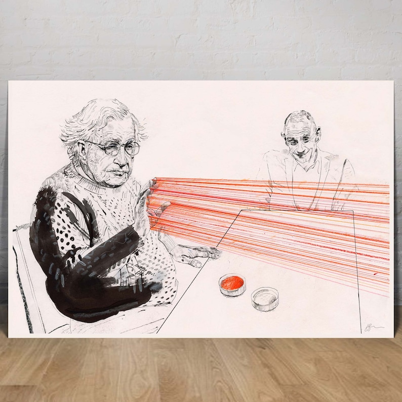 Noam Chomsky - Illustration - Wall Art - Art Print - Portrait - Home ...