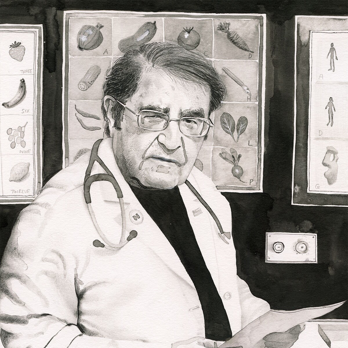 Dr Now Illustration Wall Art Art Print Black and White - Etsy