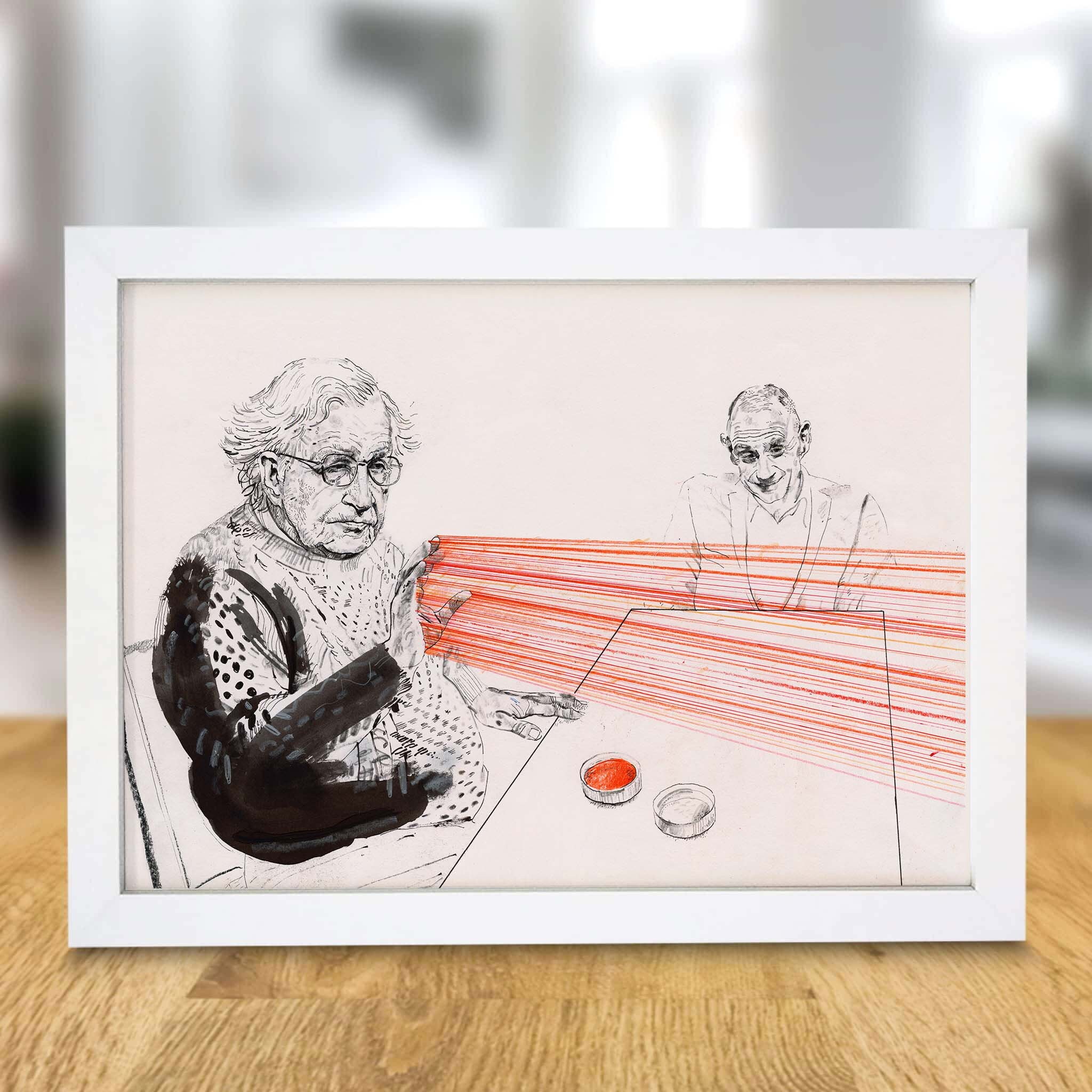 Noam Chomsky illustration wall art art print portrait | Etsy