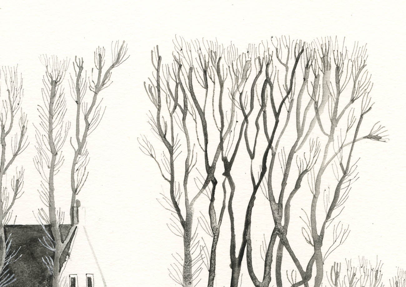 Dutch Landscape - Drawing - Illustration - Wall Art - Art Print - Pen ...