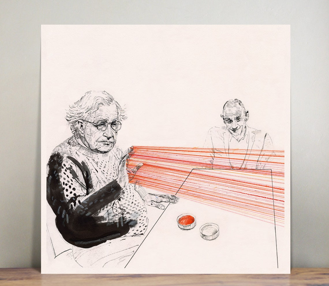 Noam Chomsky - Illustration - Wall Art - Art Print - Portrait - Home ...