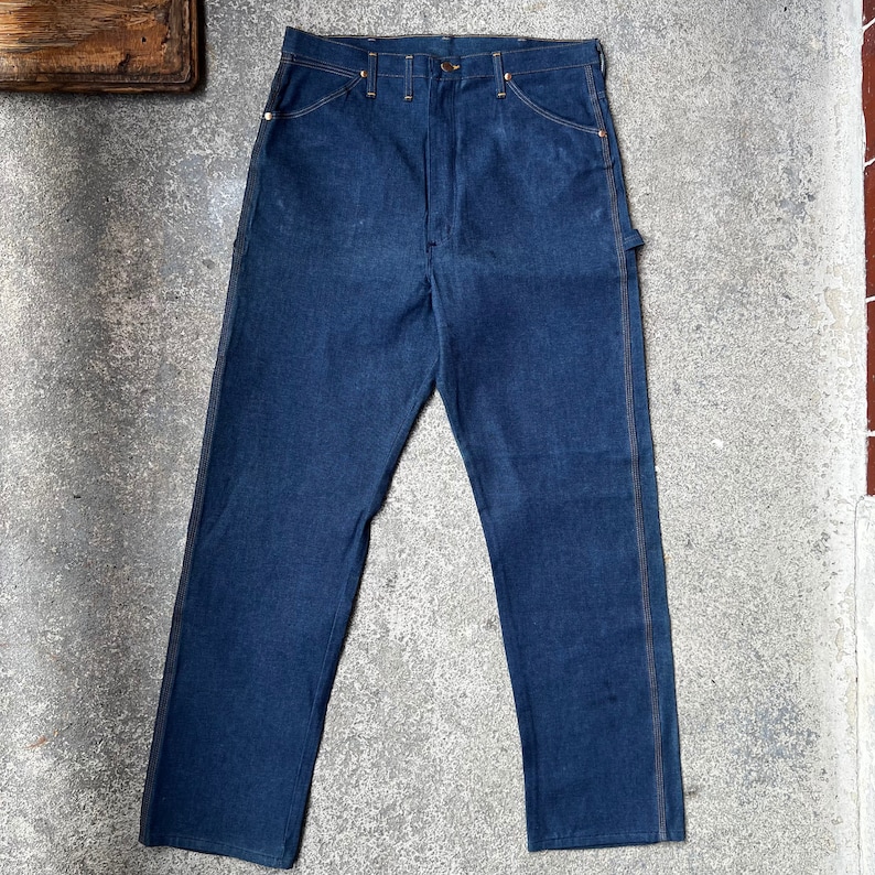 Vintage NWT 70s 38x34 Wrangler Big Ben Carpenter Jeans Deadstock, Rigid ...