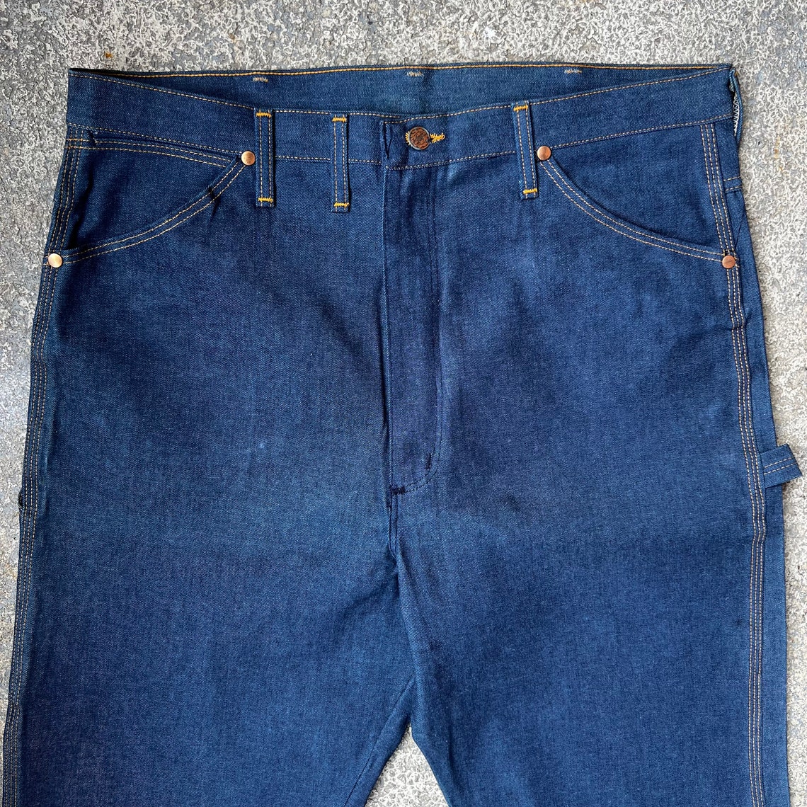 Vintage NWT 70s 38x34 Wrangler Big Ben Carpenter Jeans Deadstock, Rigid ...