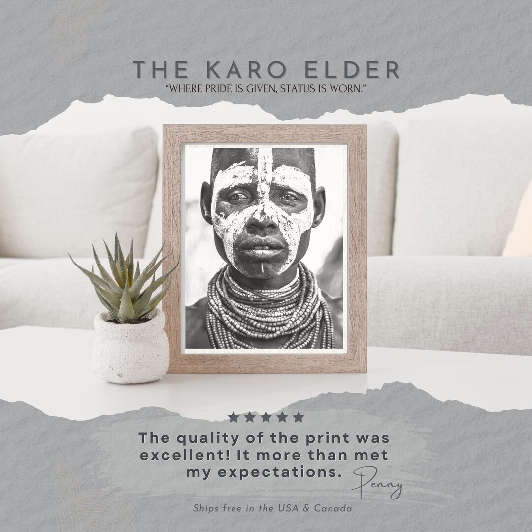 Karo Elder Portrait | Black and White African Wall Art | Omo Valley ...