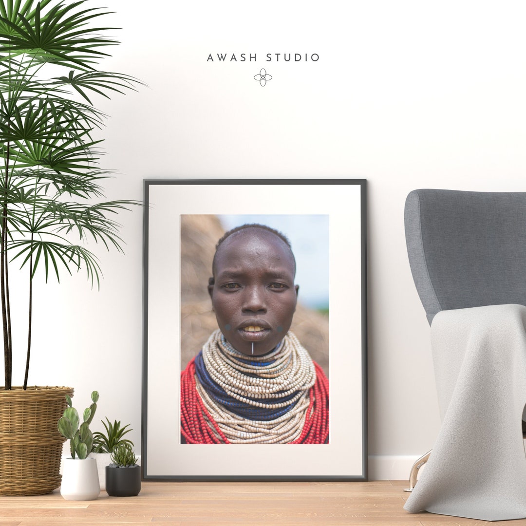 Africa Photography, Black Women Portrait, Wall Art Print, Red White ...