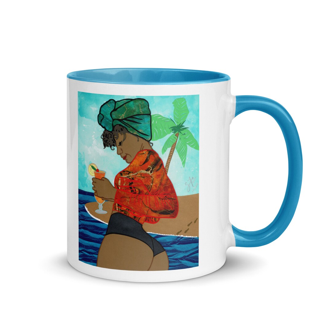 Beach Themed Mug: Original Papercutting Art by Scott Fain - Etsy