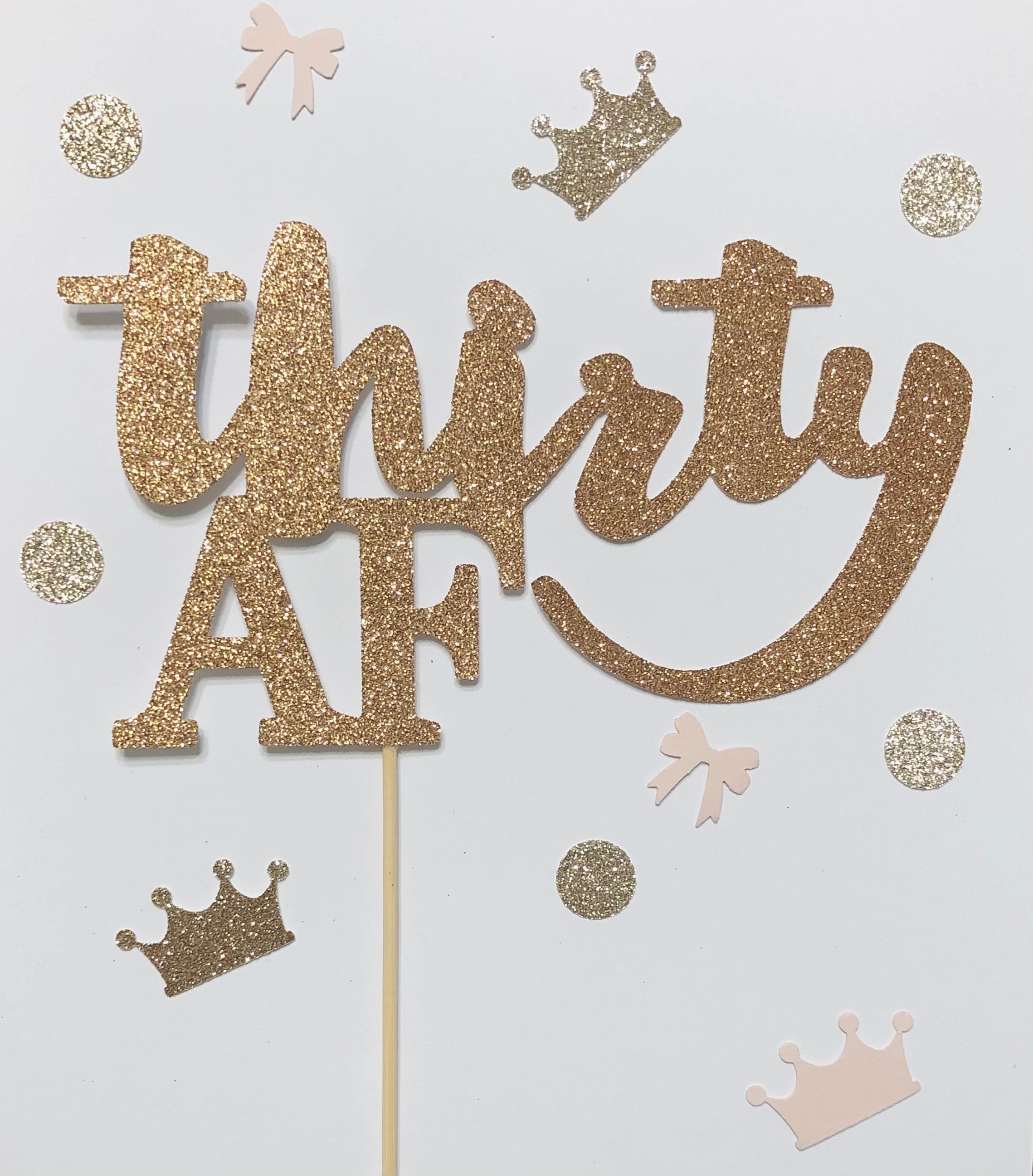 30 AF Cake Topper, Thirty AF Cake Topper, 30th Birthday Party Supplies ...