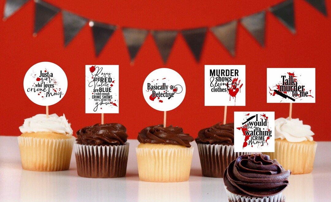 True Crime Cupcake Toppers, Party Supplies - Etsy