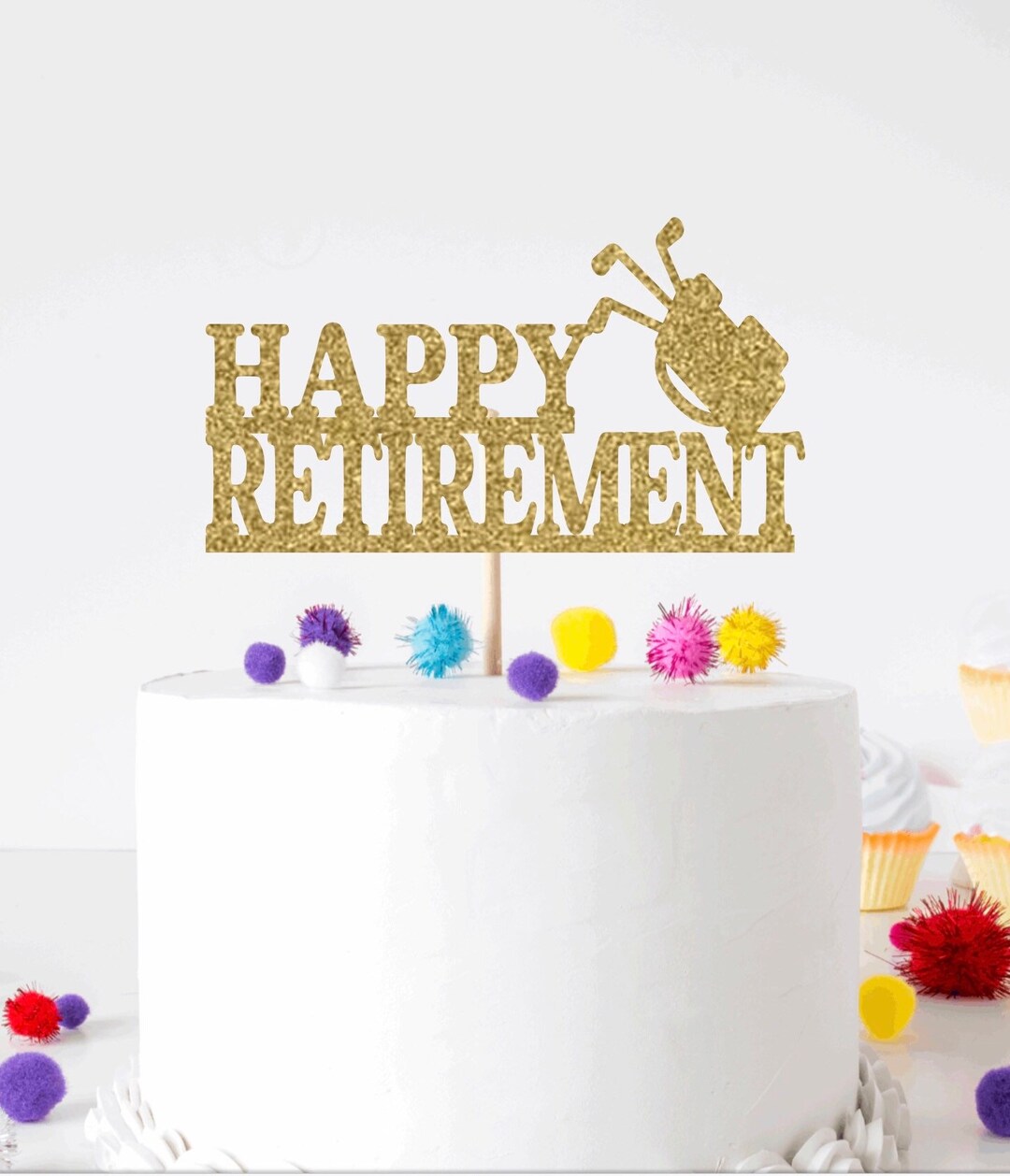 Happy Retirement Cake Topper, Retirement Cake Topper, Golf Retirement ...