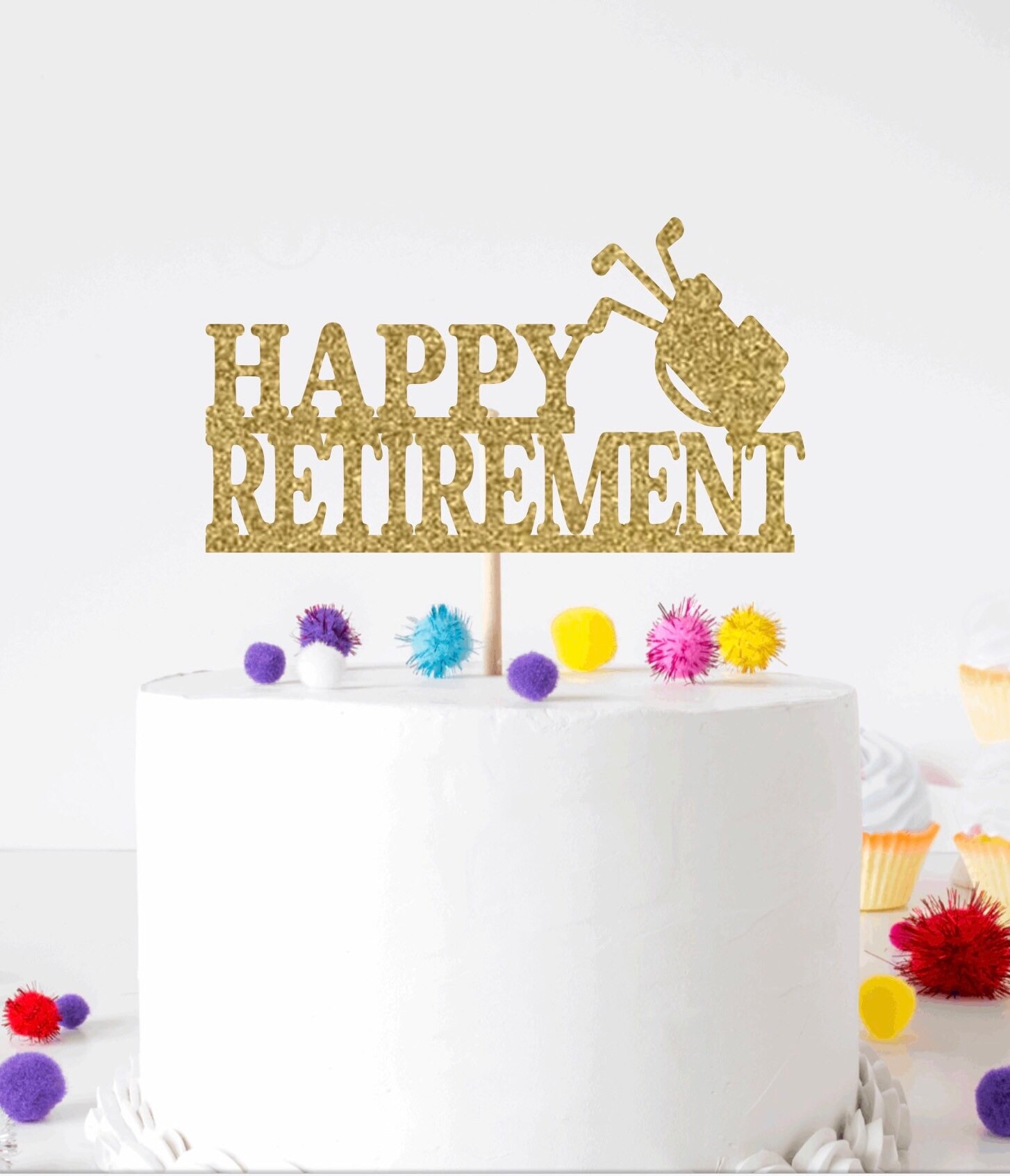 Happy Retirement Cake Topper Retirement Cake Topper Golf - Etsy Canada