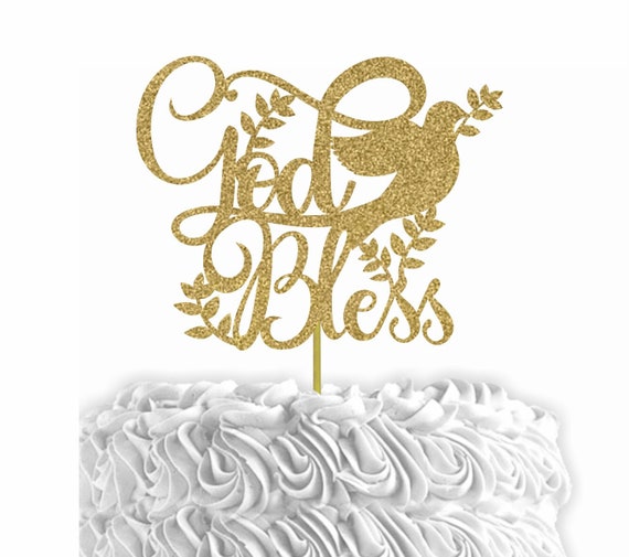 God Bless Cake Topper Baptism Cake Topper Baptism Dove Cake - Etsy