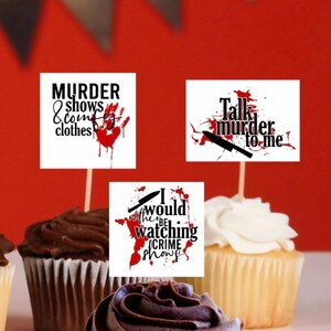 True Crime Cupcake Toppers, Party Supplies - Etsy