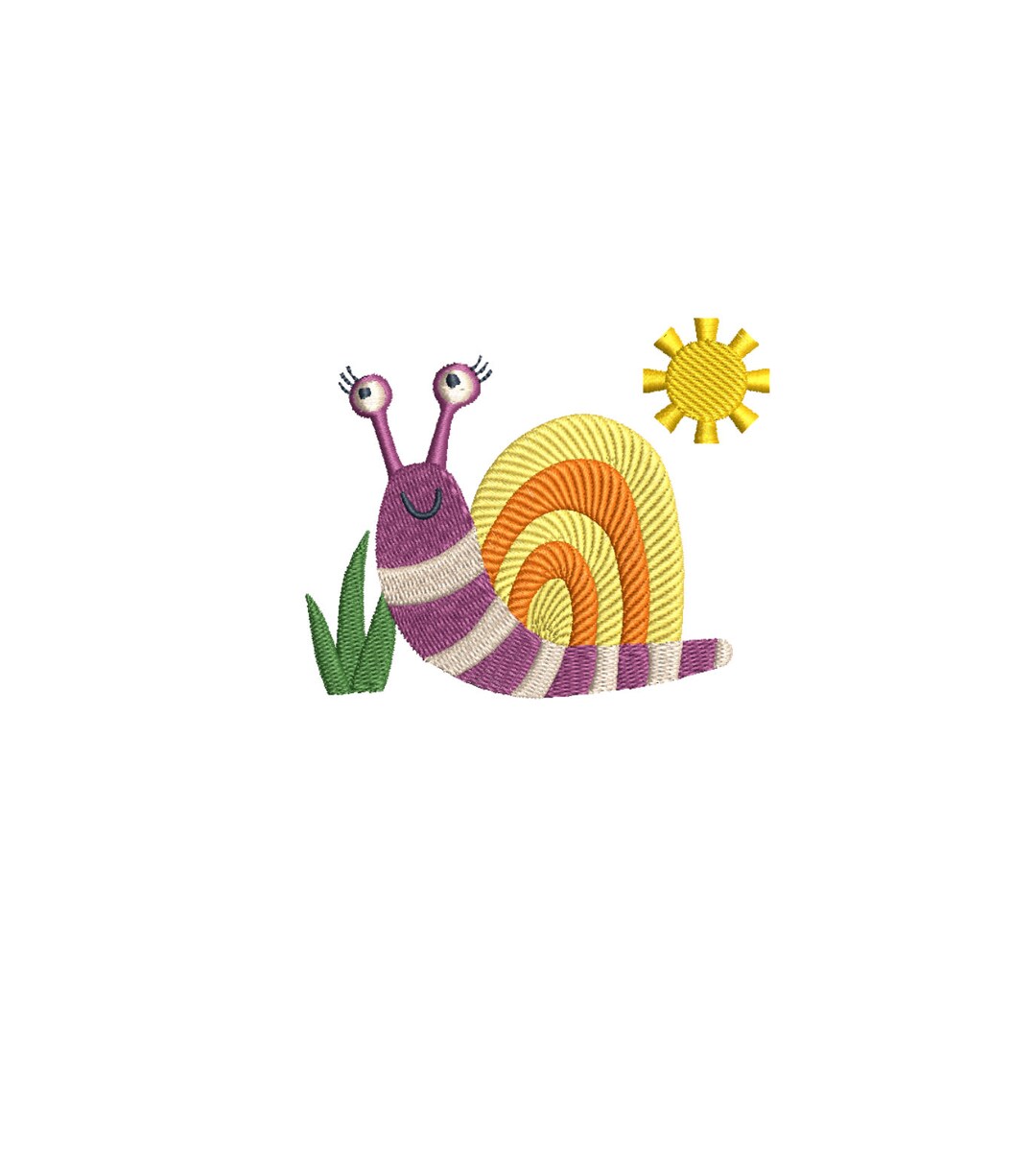 Cute Snail Embroidery Design, Machine Embroidery Design, 5 Sizes ...