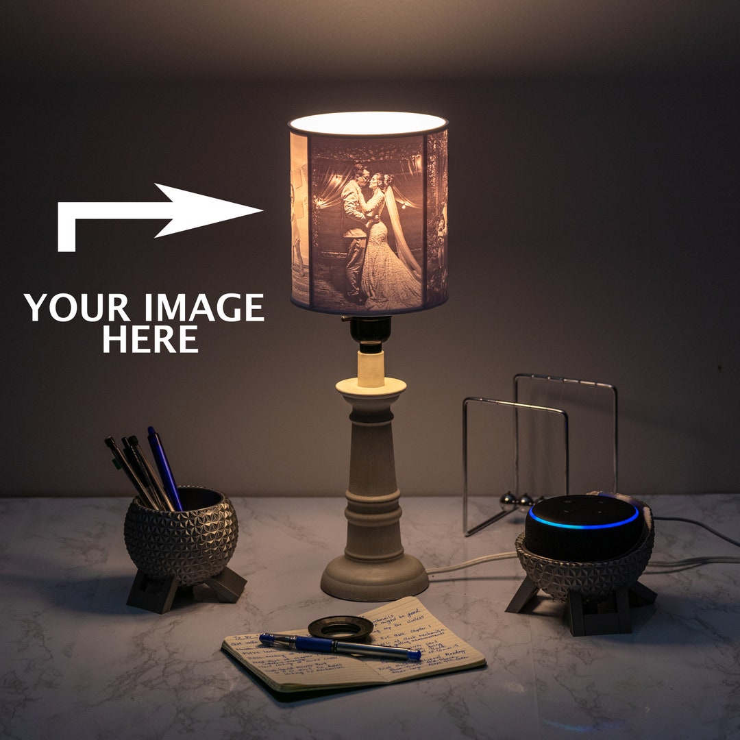 Custom Lithophane Photo Lamp 4x6 - Warm White With White-washed Wood ...