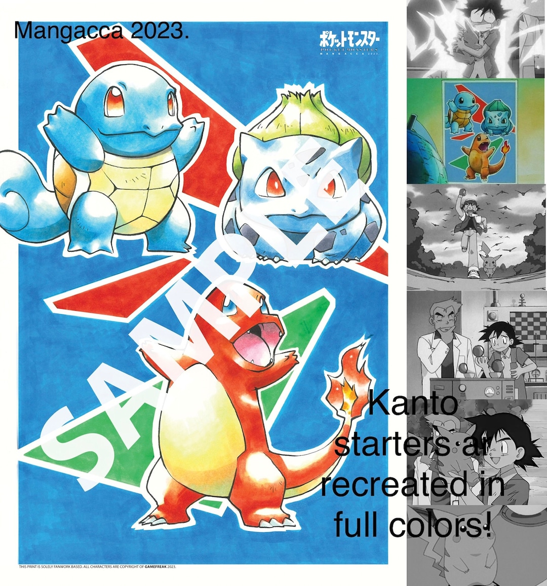 Pokémon Kanto Startes A3 Printed Poster - Etsy