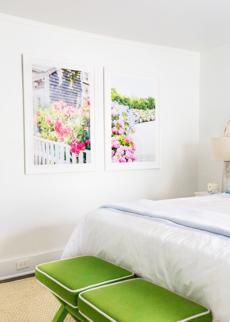 Hydrangeas Through the Hedge Framed Nantucket Art Print - Etsy