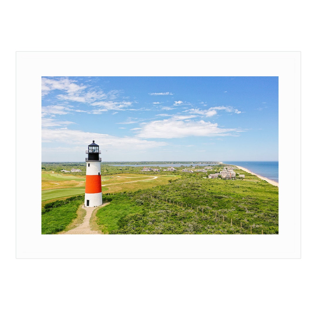 Sankaty Lighthouse From the Sky Framed Nantucket Art Print - Etsy