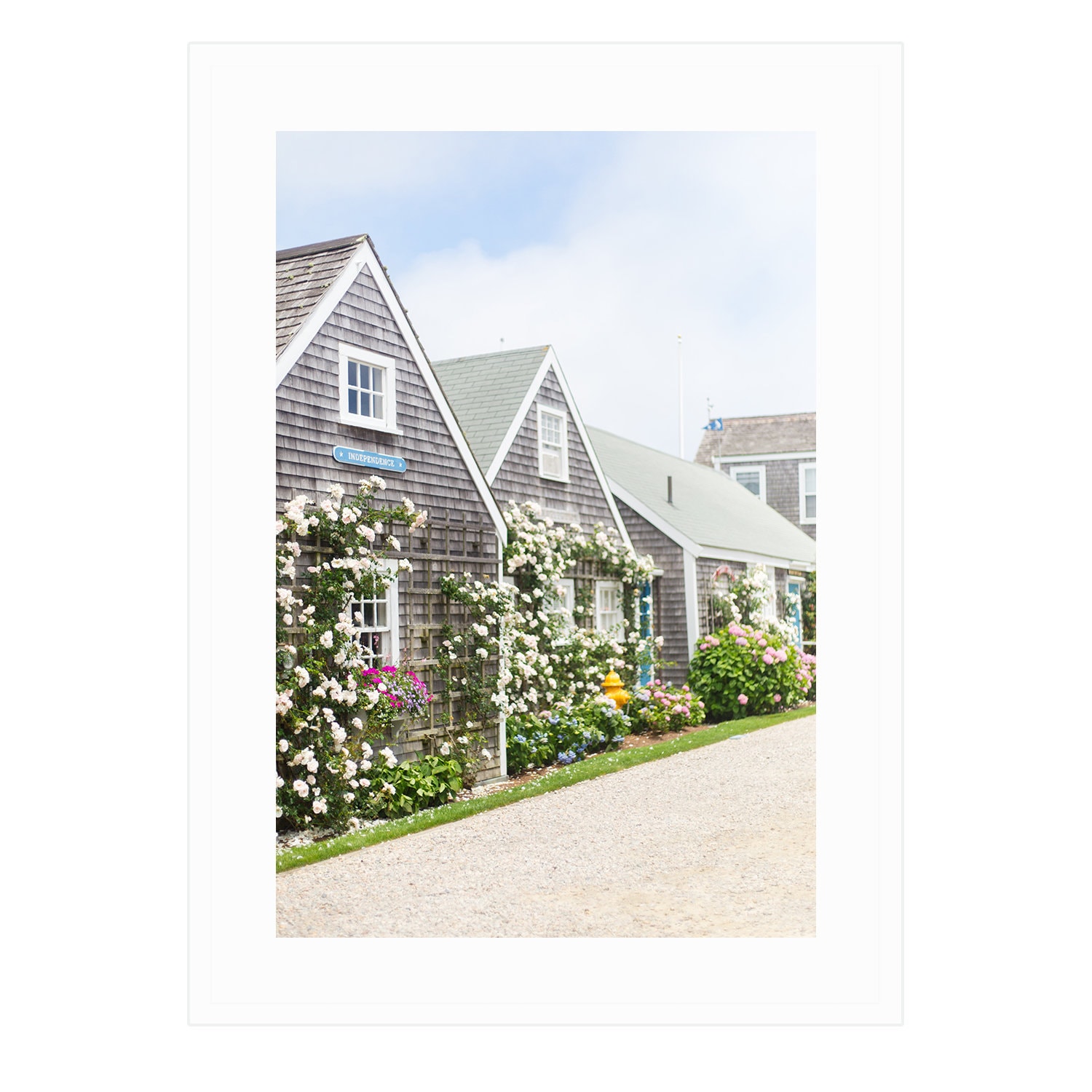 Old North Wharf Rose Covered Cottages Framed Nantucket Art - Etsy
