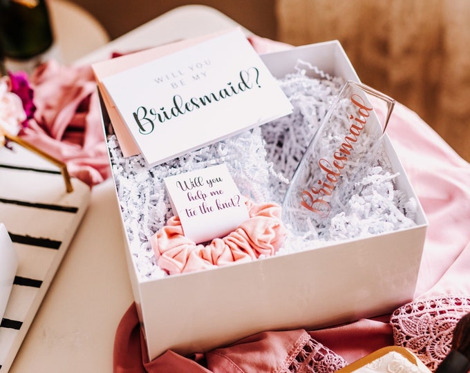 Coral Bridesmaid Proposal Gift Box Coral Bridesmaid Gift Box Coral ...