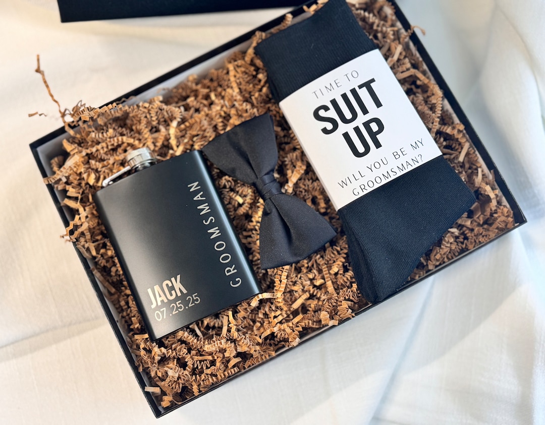 Groomsmen Proposal Box, Groomsmen Gifts, Groomsmen Gift Box, Bow Tie ...