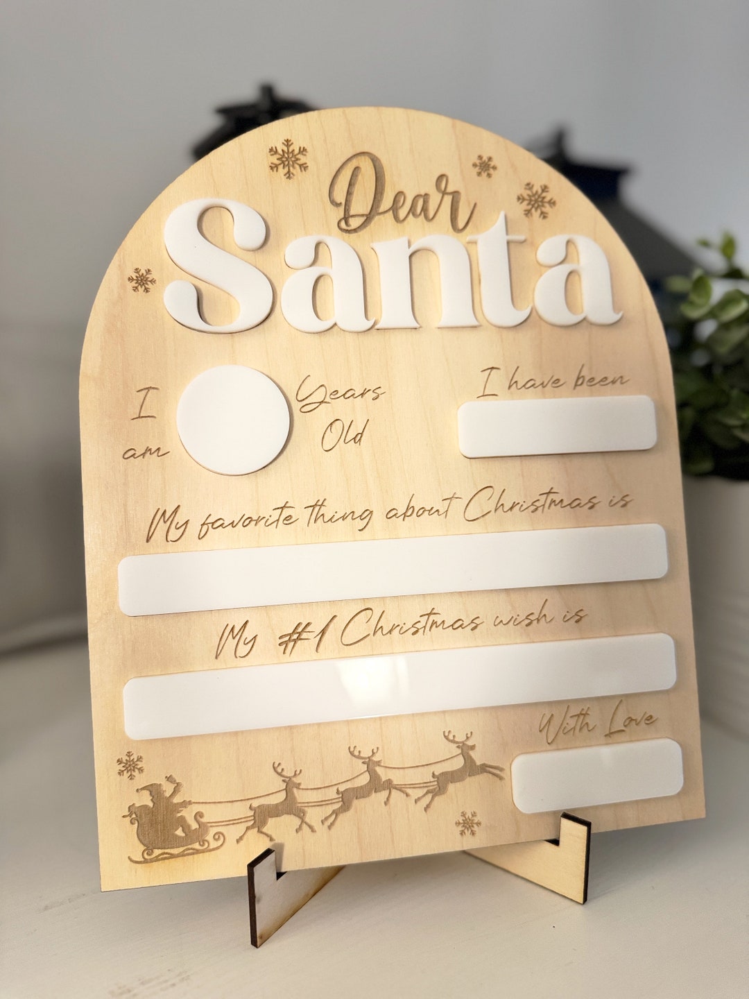 Dear Santa Sign, Dear Santa Dry Erase Board, Deat Santa Board ...