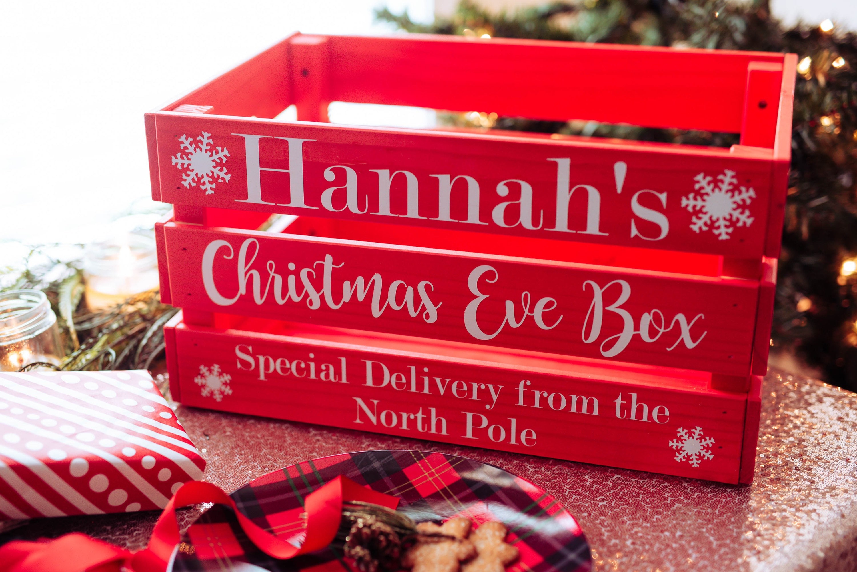 Large Christmas Eve Box Wooden Christmas Eve Crate Wooden - Etsy