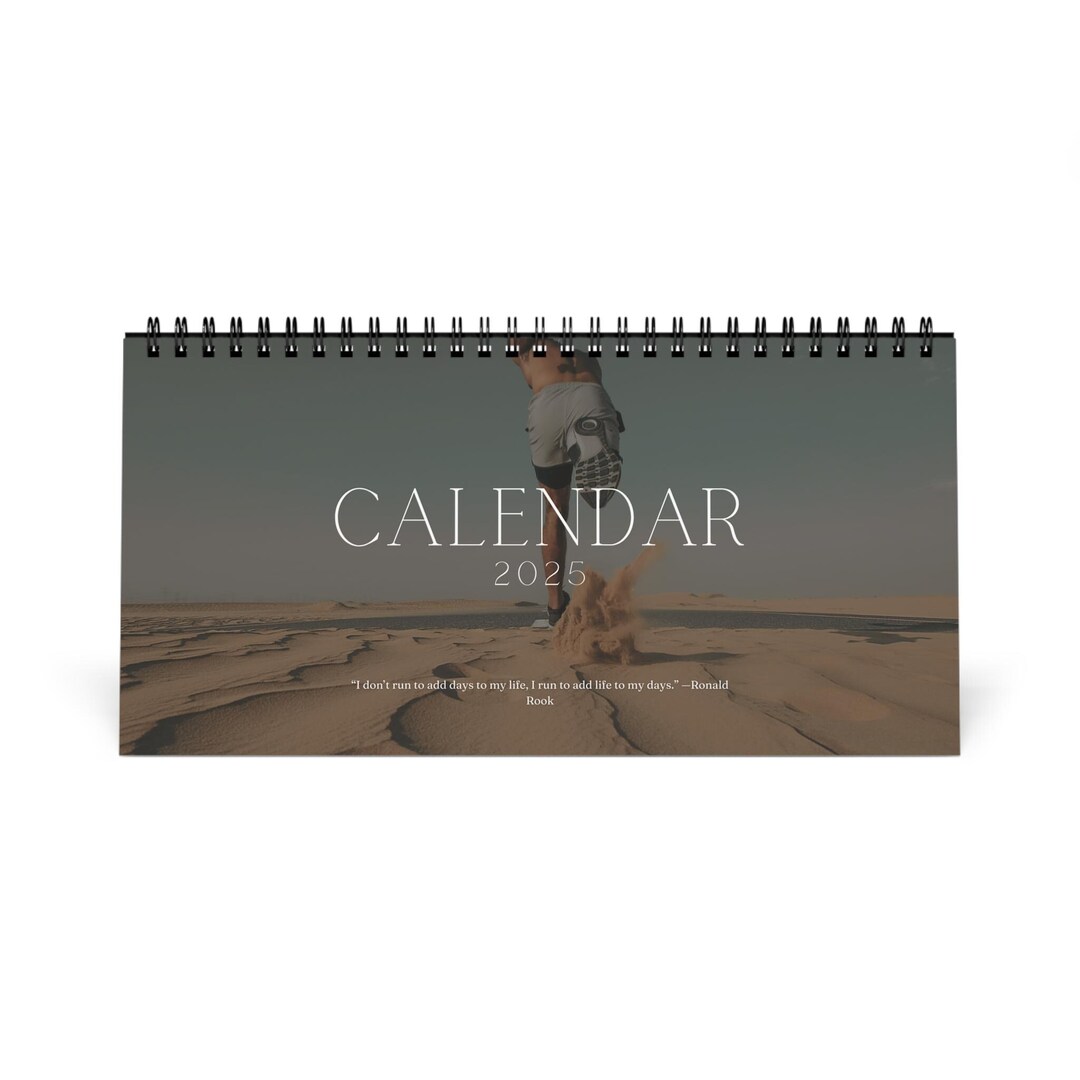 Running Desktop Calendar, Running Gift, Runner Gift, 2025 Calendar ...