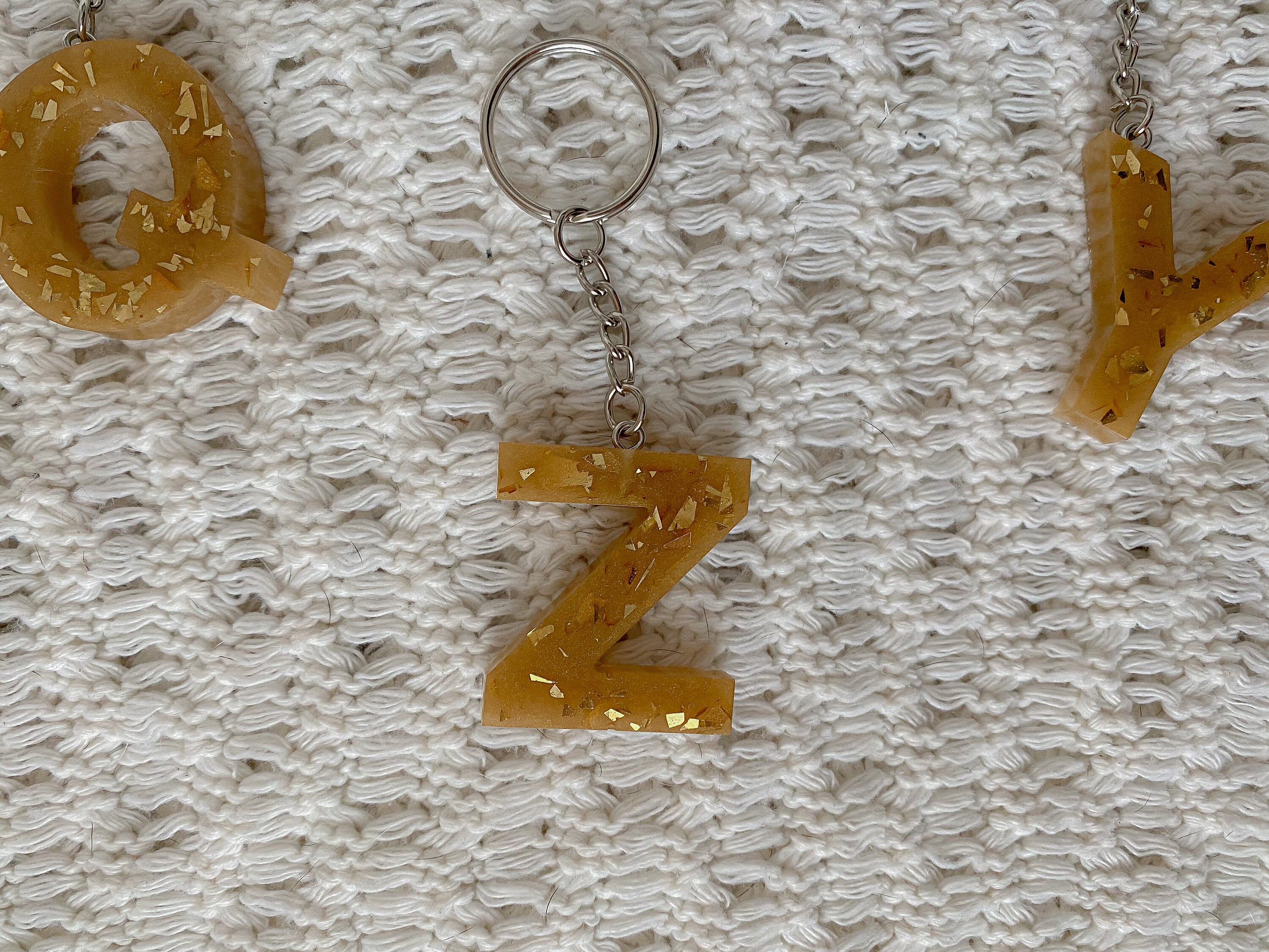 Gold Letter Keychains - Etsy