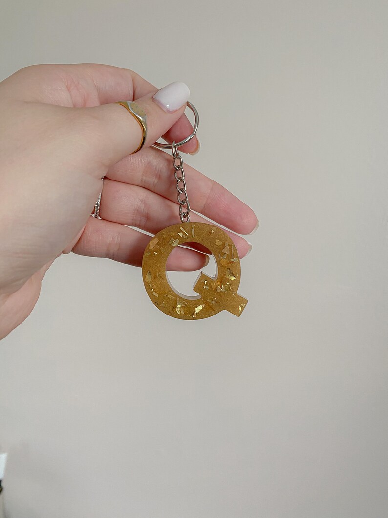 Gold Letter Keychains - Etsy
