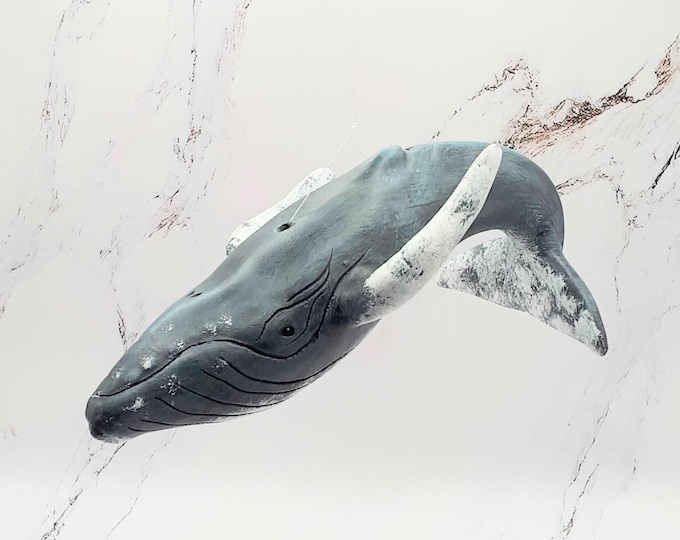 Humpback Whale Paper Mache- Unpainted DIY Ocean Ceiling Hanging - Etsy ...