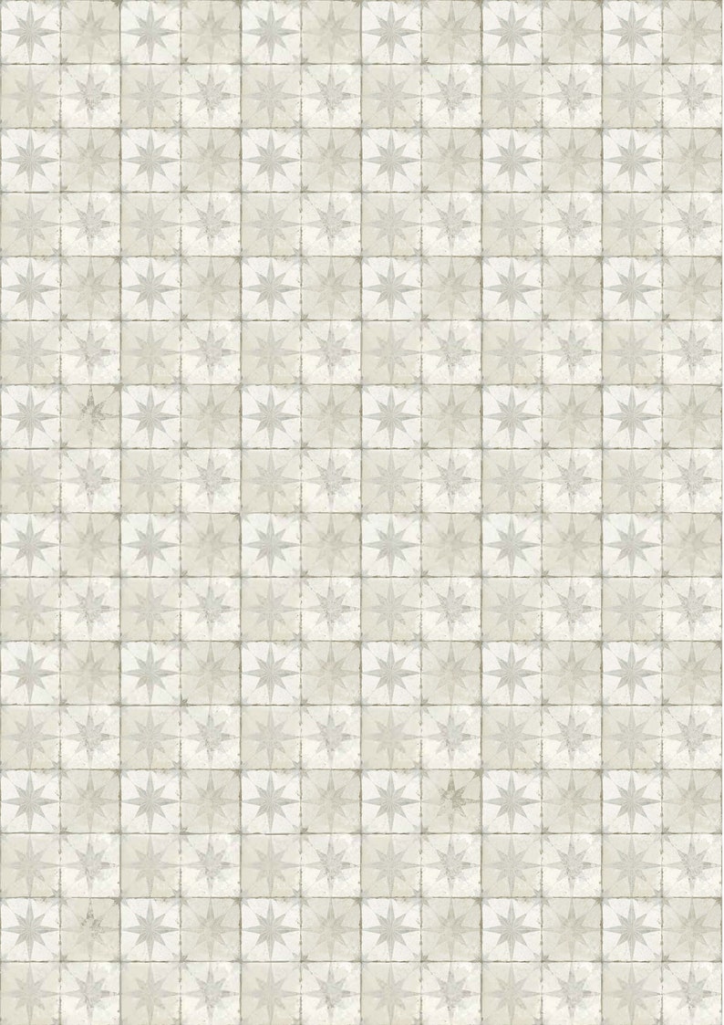 1/12 Scale Dollshouse Miniature Star Tile Printable Sheet - Etsy