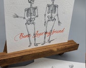 Set of Six Halloween Skeleton Letterpress Printed Postcards - Etsy