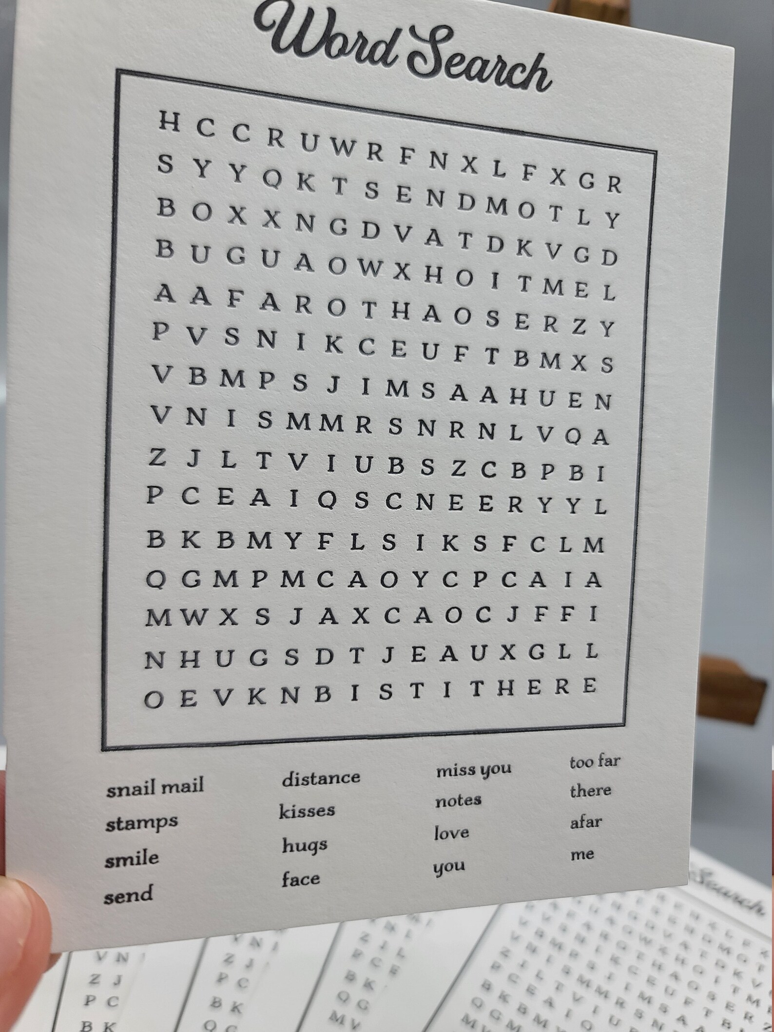 Set of Six 'word Search' Letterpress Postcards - Etsy