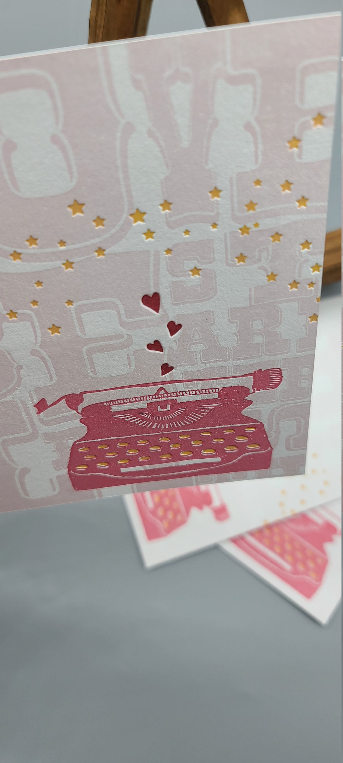 Set of Six Type Love Letterpress Postcards - Etsy