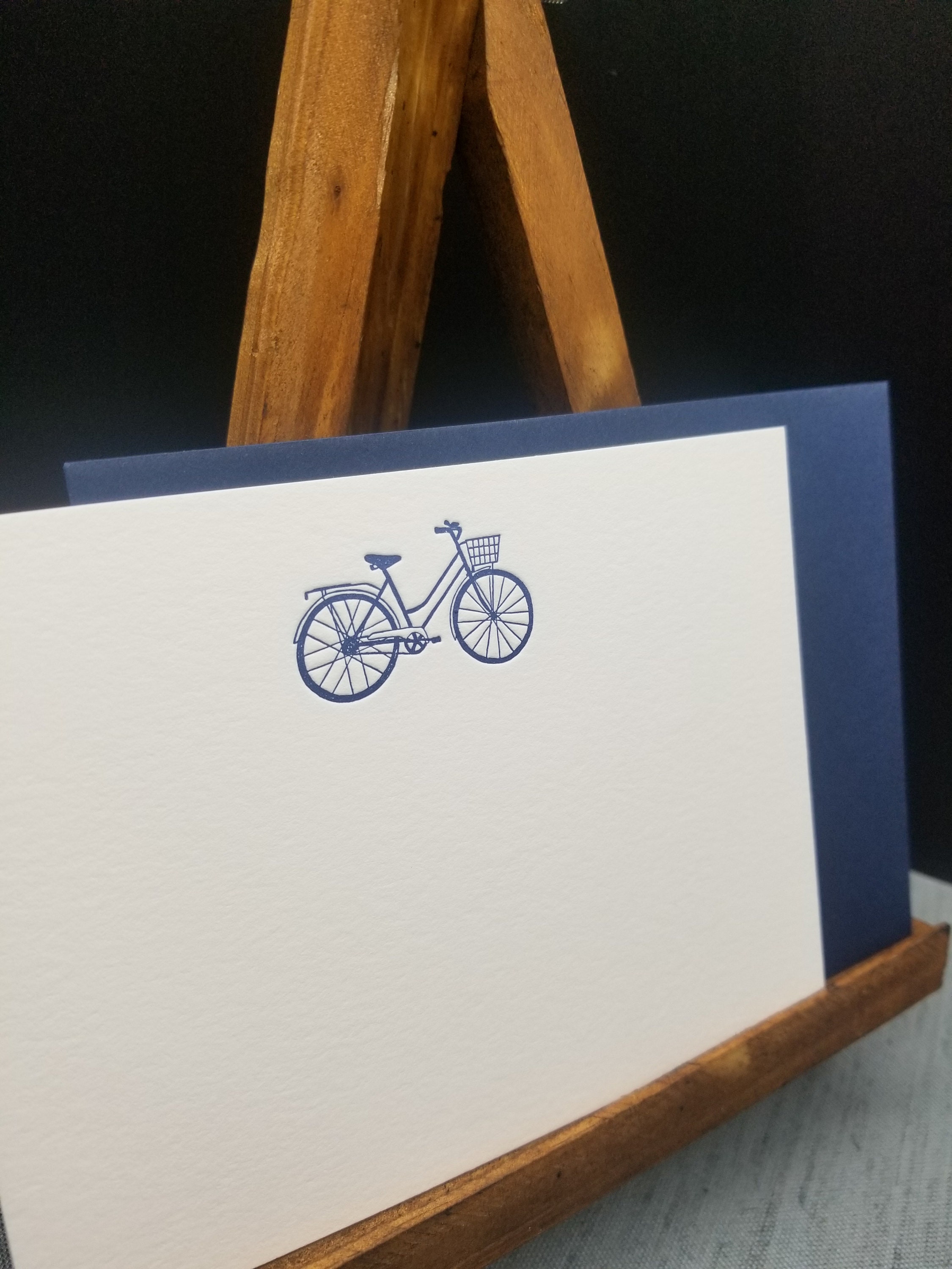 Set of 8 Letterpress Printed Bicycle Notecard Set - Etsy