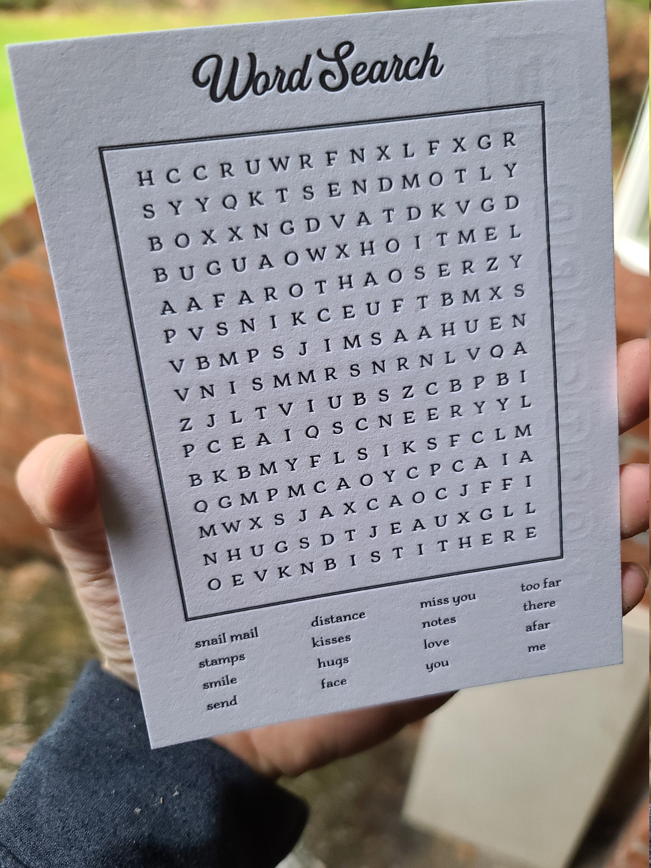 Set of Six 'word Search' Letterpress Postcards - Etsy