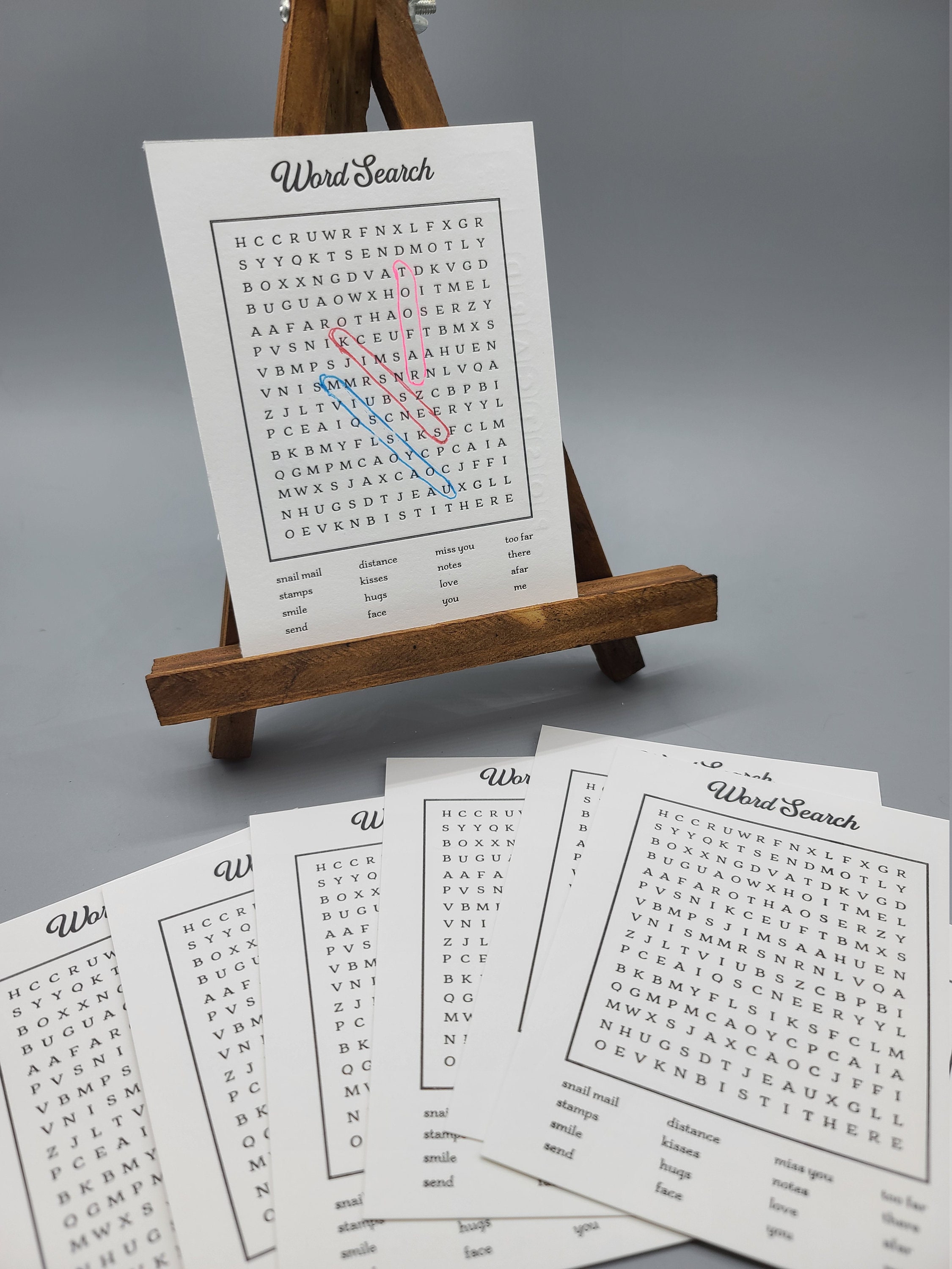 Set of Six 'word Search' Letterpress Postcards - Etsy