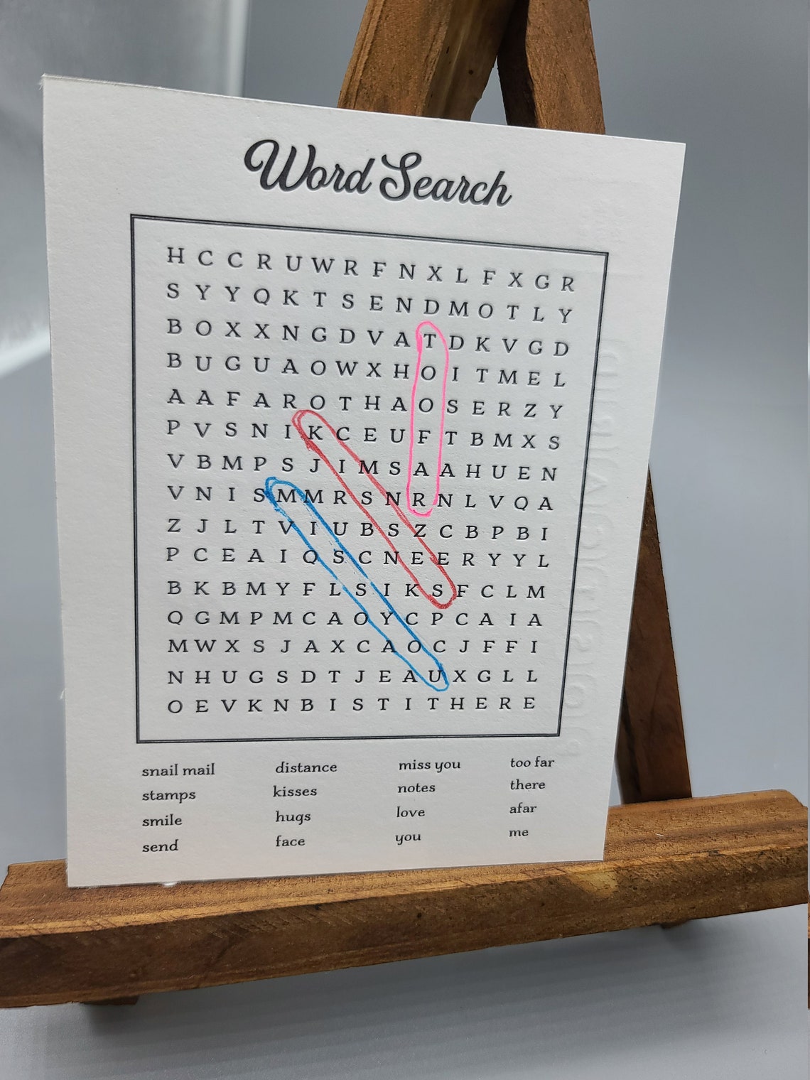 Set of Six 'word Search' Letterpress Postcards - Etsy