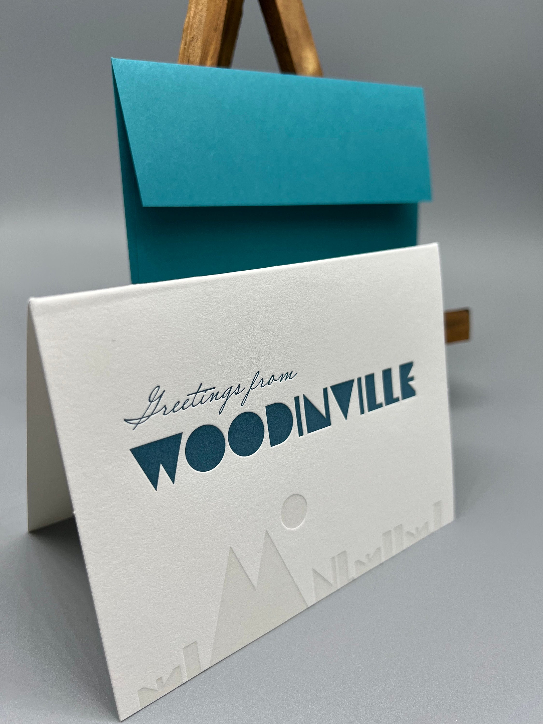 Letterpress Printed 'greetings From Woodinville' Folding A2 Card - Etsy