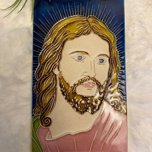Vintage Ceramic Jesus Plaque, Vintage Pottery - Etsy