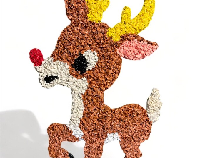 Vintage Rudolf the Red Nosed Rain Deer Decoration, Vintage Popcorn ...