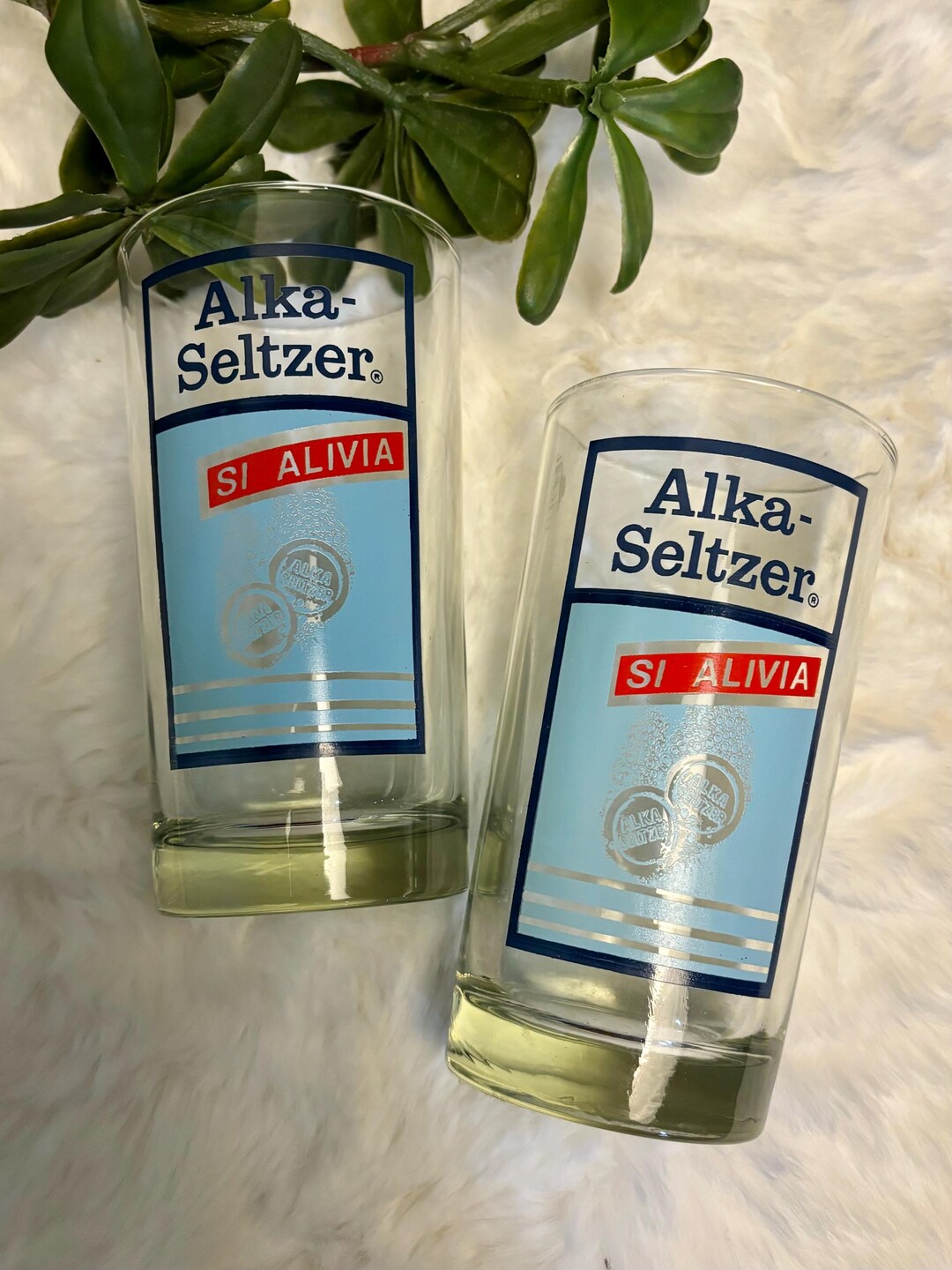 Vintage Alka Seltzer Glasses - Etsy